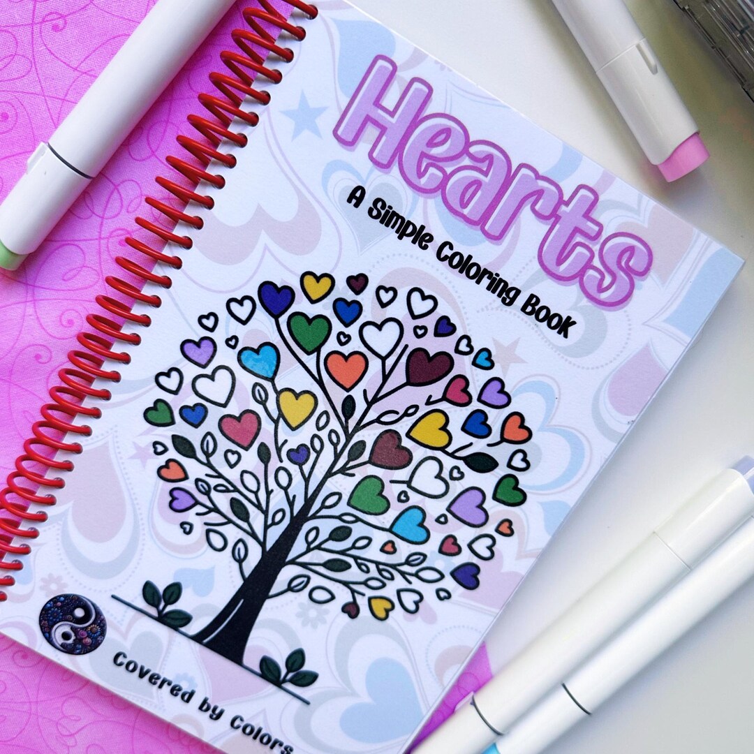Heart Color Art Pages for Adult Minimalist Coloring Book for Kid Love ...