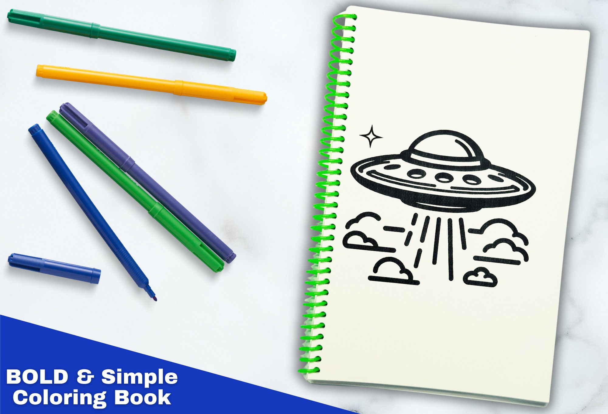 Outer Space Bold and Simple Coloring Book, Outerspace, Stress Free ...
