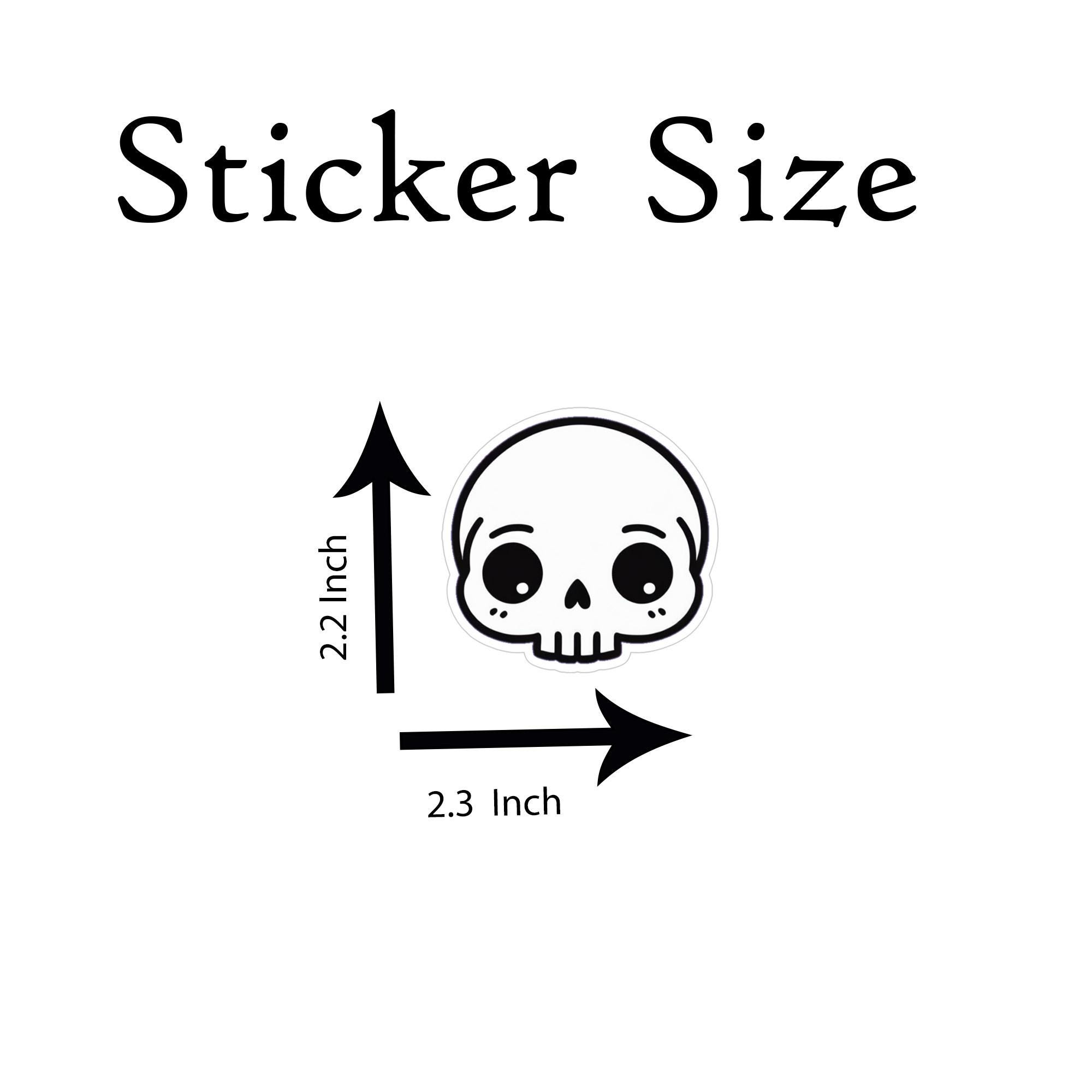 Cute Kawaii Skull Sticker for Laptop \ Water Bottle \ Tumbler - Etsy