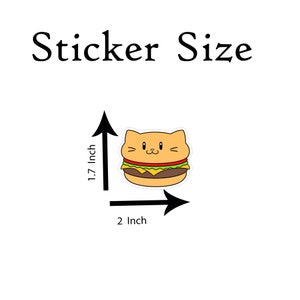 Cute Cat Burger Laptop/tumbler Sticker - Etsy