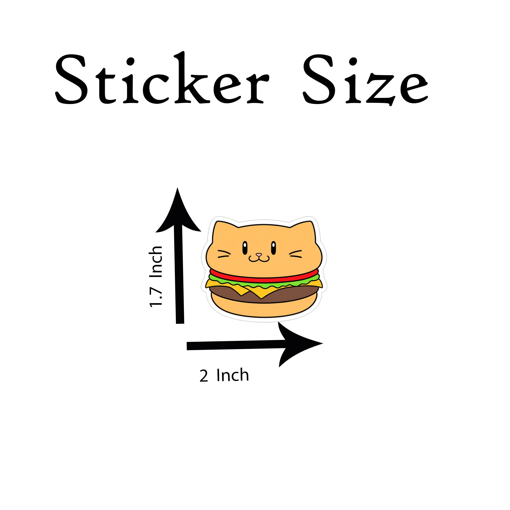 Cute Cat Burger Laptop/tumbler Sticker - Etsy