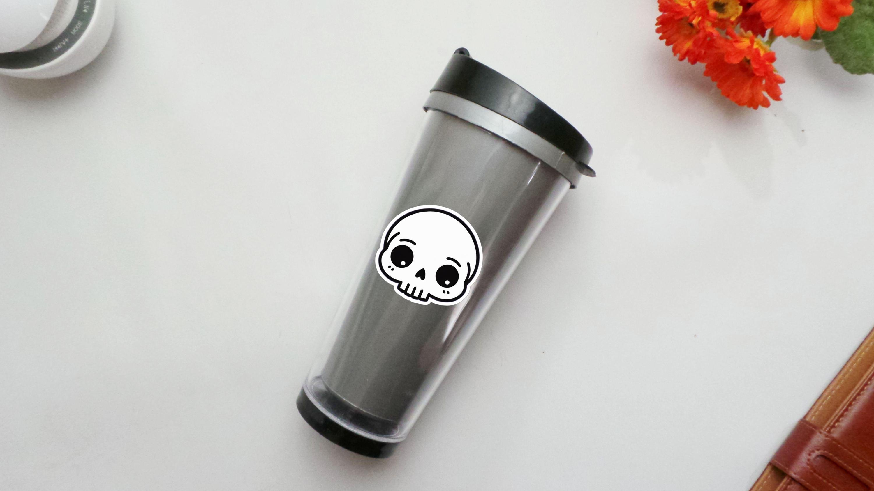 Cute Kawaii Skull Sticker for Laptop \ Water Bottle \ Tumbler - Etsy