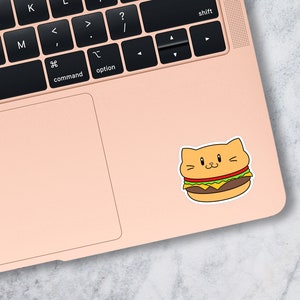 Cute Cat Burger Laptop/tumbler Sticker - Etsy