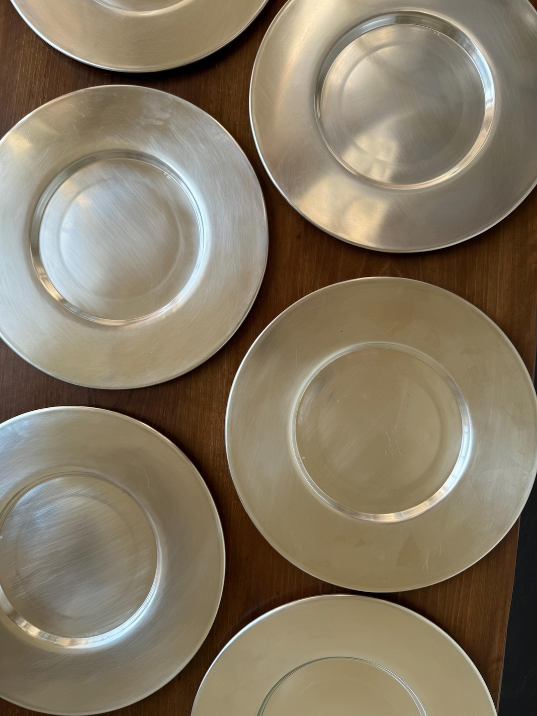 Vintage MCM Silver Plated Charger Plates - Set of 6 Antique Plates - Etsy
