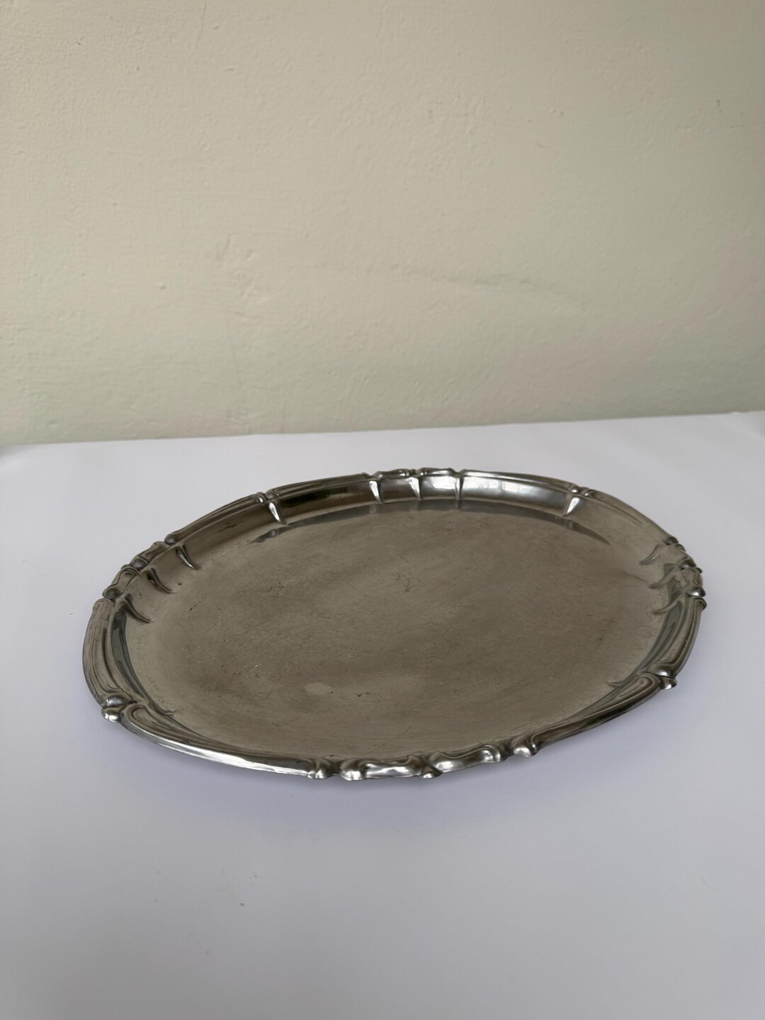 Vintage Stainless Steel Serving Platter: Mid-century Modern Silver Tray ...