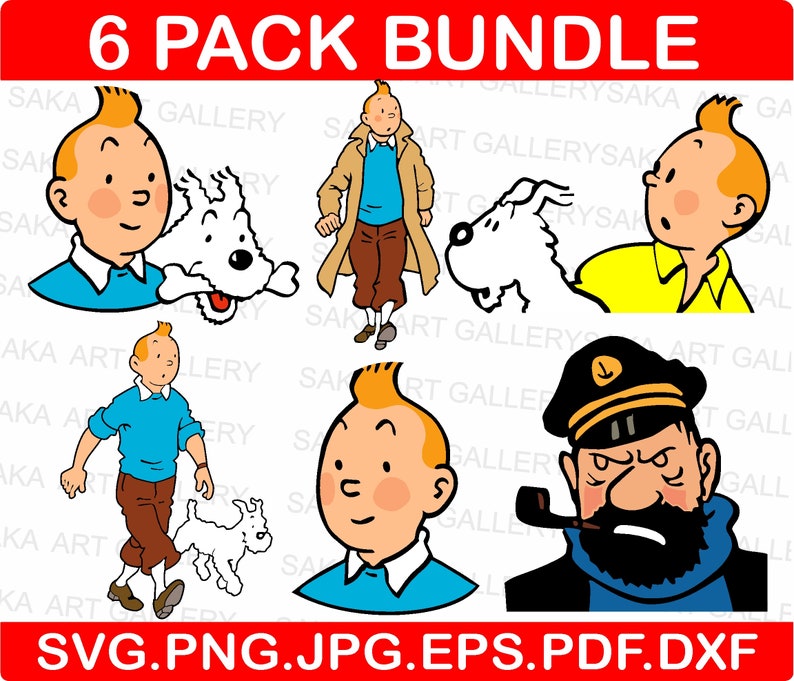 Tintin Svg, the Adventures of Tintin SVG, High Quality Layered Files ...