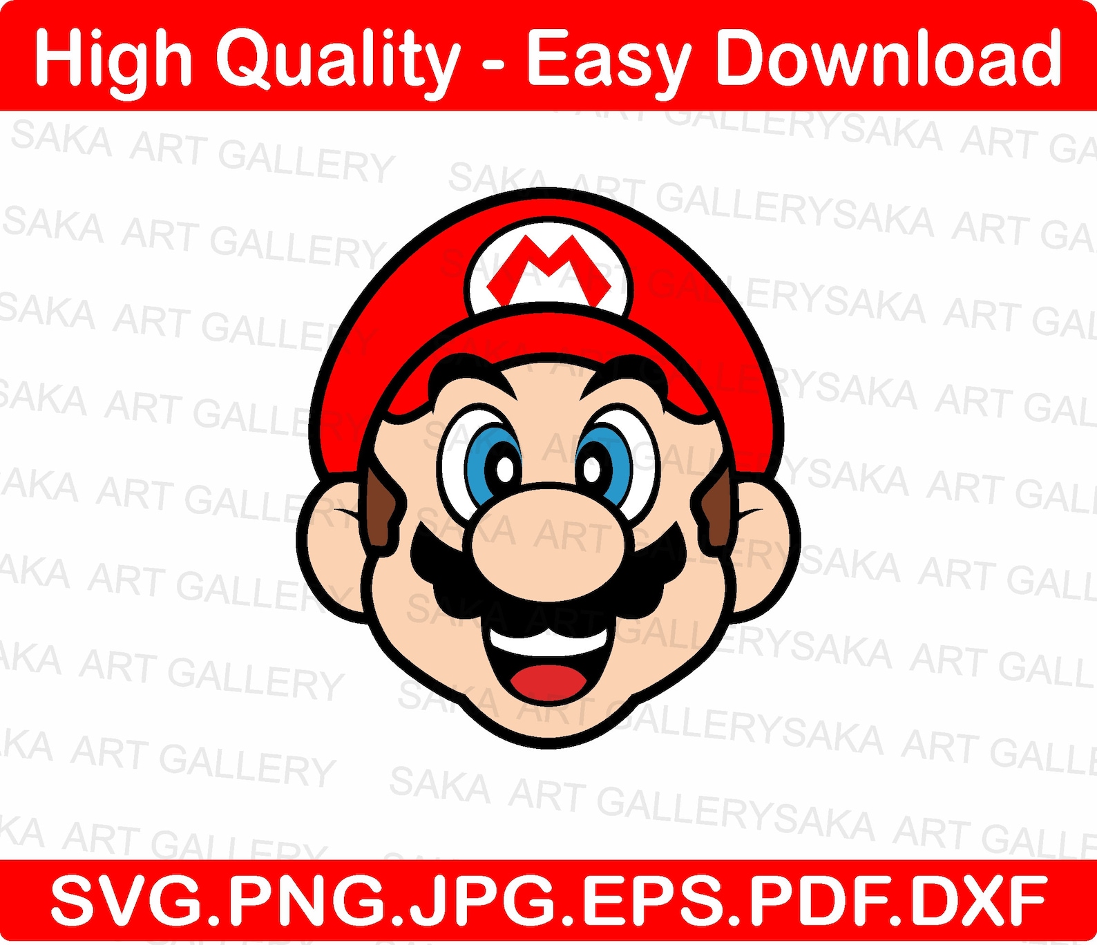 Super Mario SVG, Super Mario Head SVG, High Quality Layered Files, Svg ...