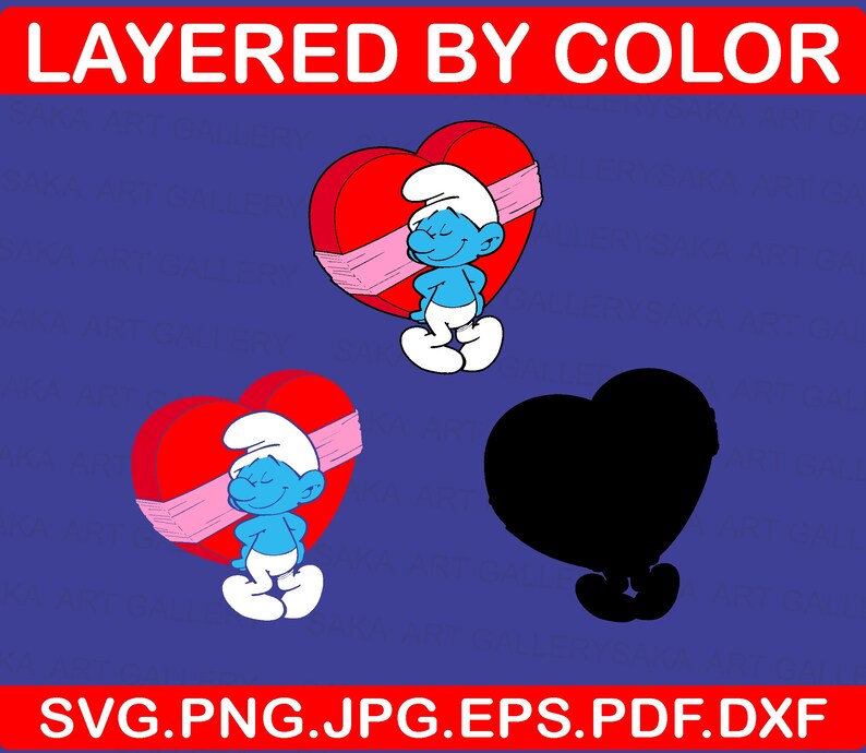Smurfs Svg Valentine Svg High Quality Layered Files Svg Files For