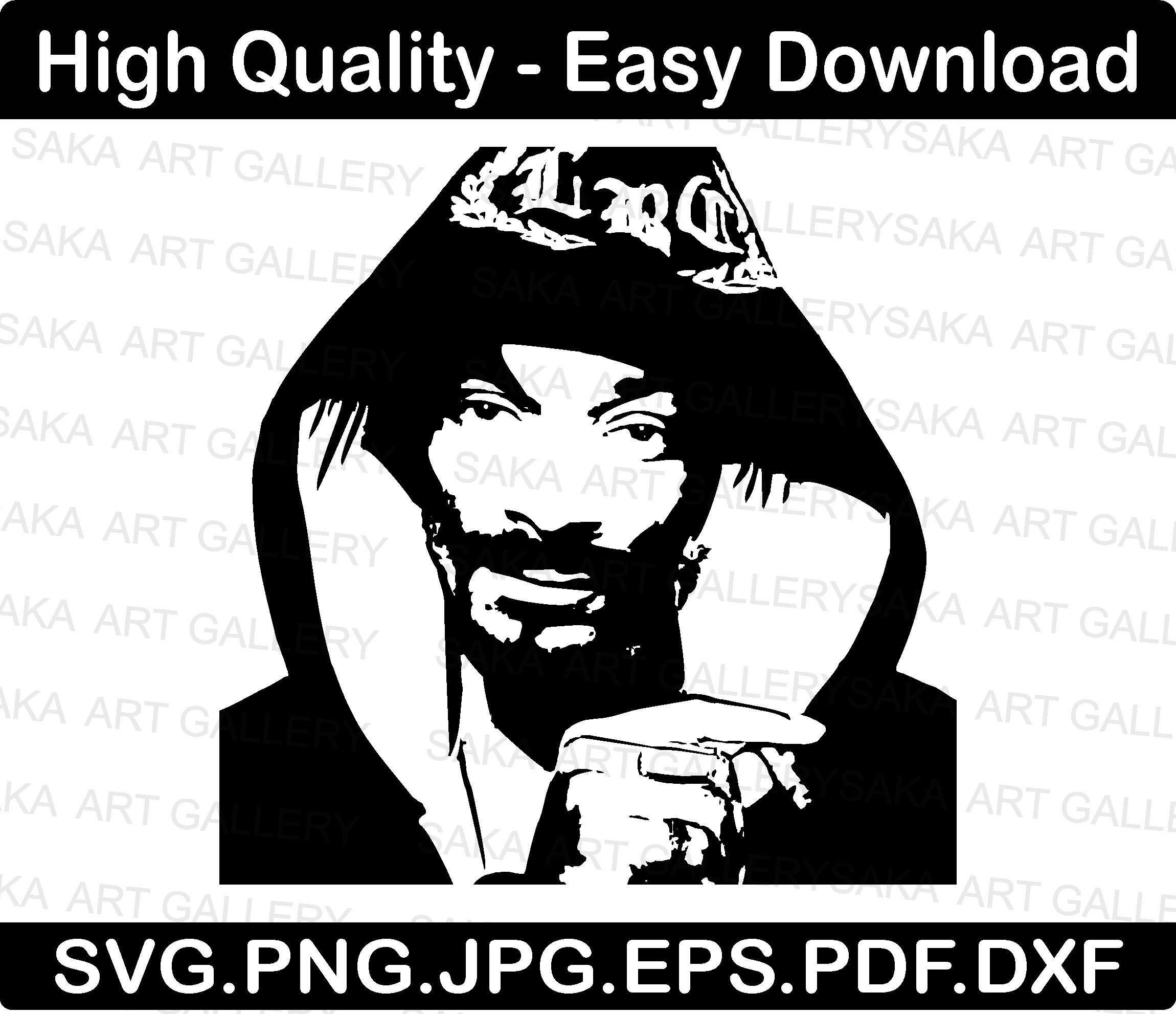 Snoop Dogg Black and White Vector File, Svg Files for Cricut, Clip Art ...