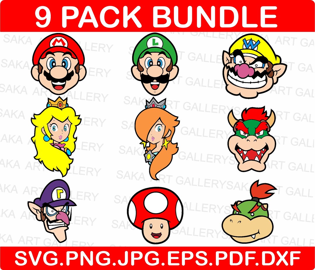 Super Mario SVG, Super Mario Head SVG, High Quality Layered Files, Svg ...