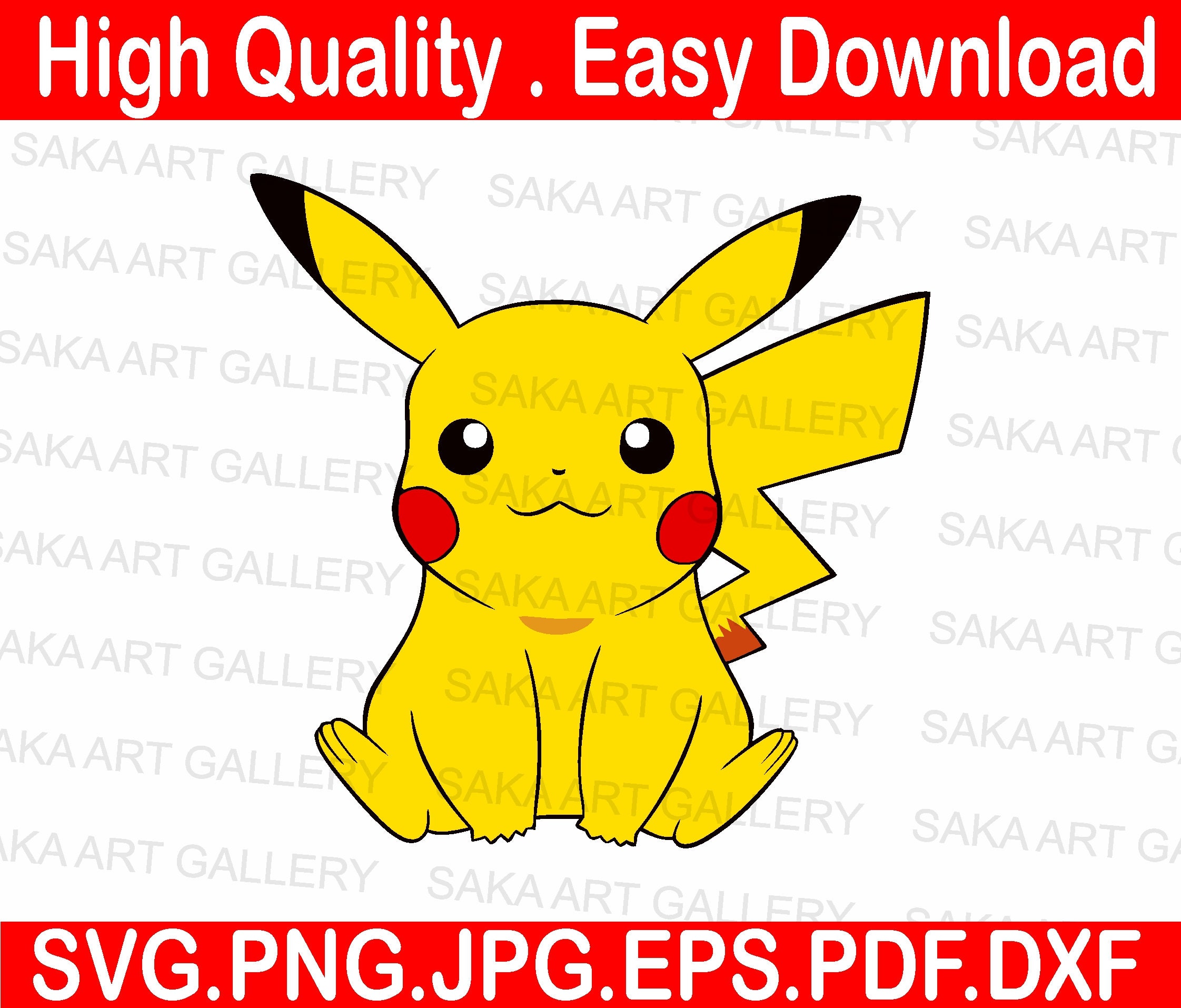 Pikachu SVG Pokemon svg Archivos en capas de alta calidad - Etsy México