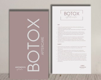DIY Botox Aftercare Card Design Skincare Mini Templates Editable ...