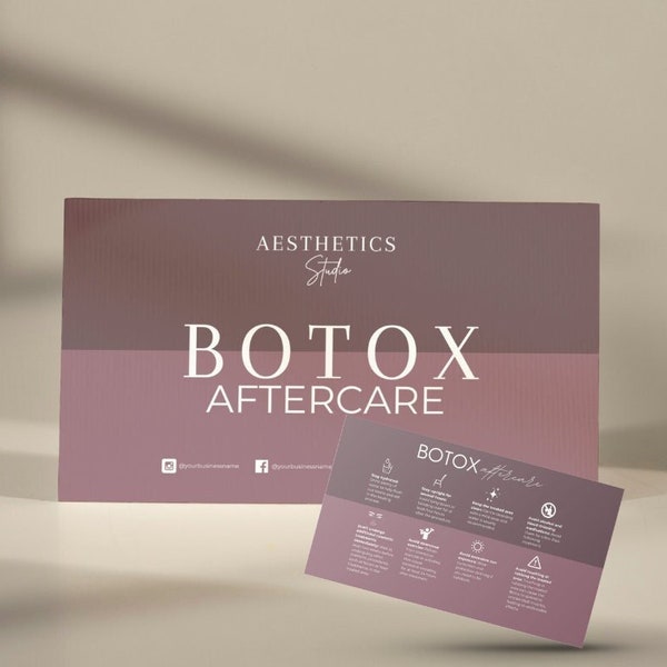 DIY Botox Aftercare Card Design Skincare Mini Templates Editable ...