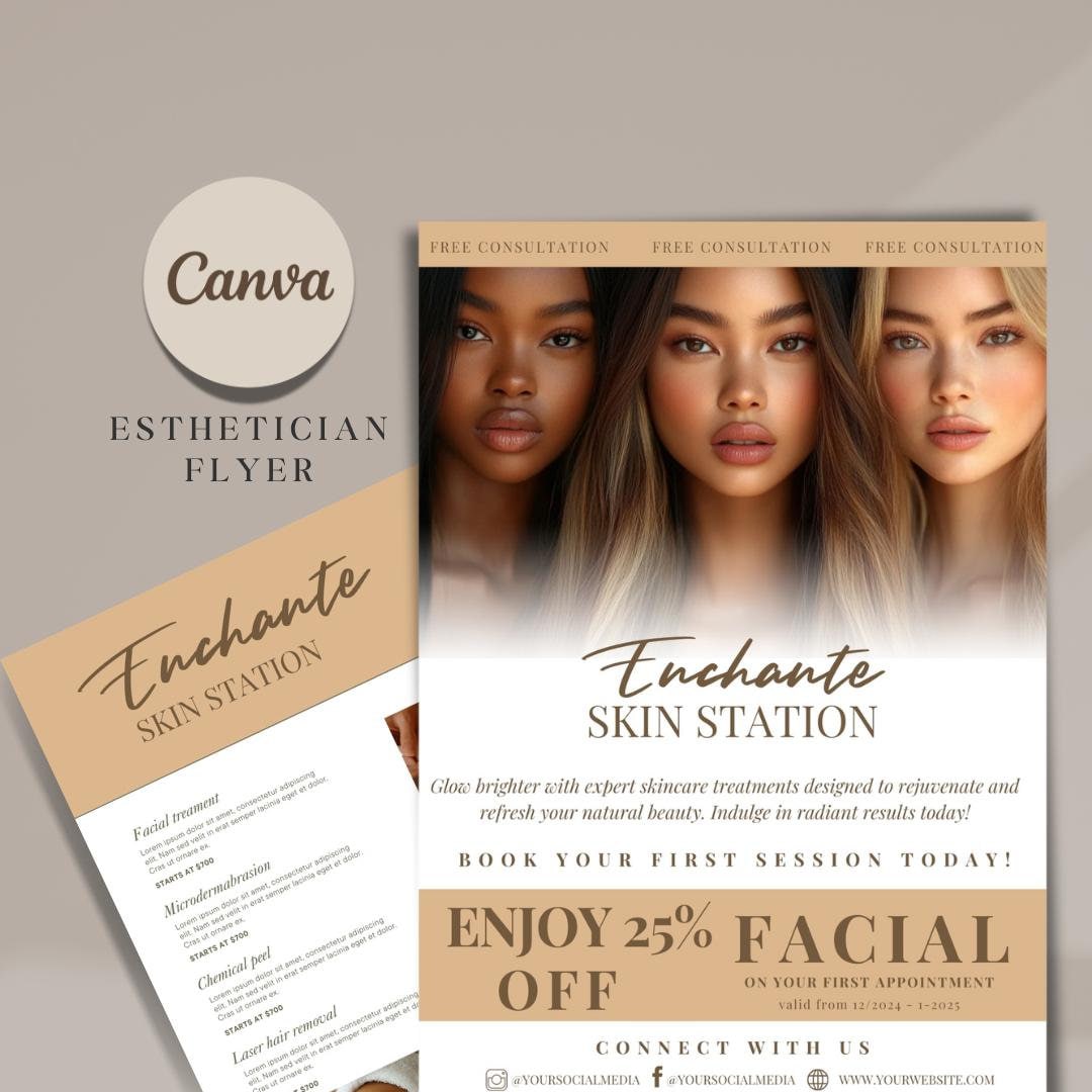Esthetician Flyer Template Beauty Flyer Esthetician Brochure Template ...