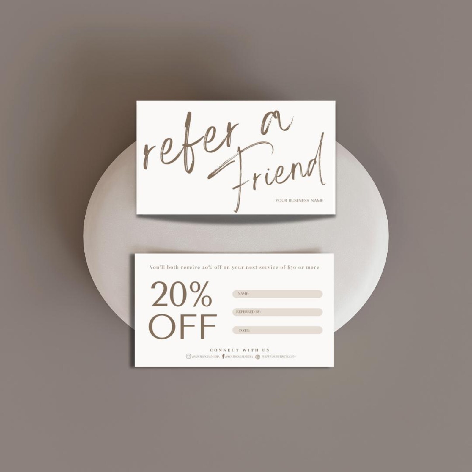 Editable Referral Card Canva Template Printable Refer a Friend Template ...