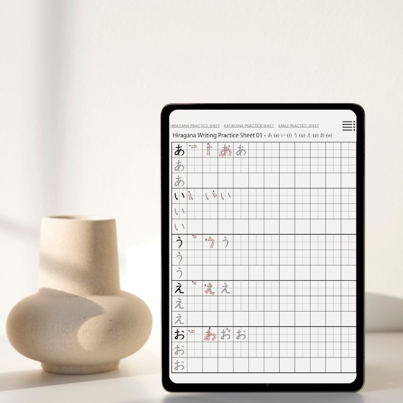 Japanese Notebook, Japanese Digital, Hiragana Practice, Katakana ...