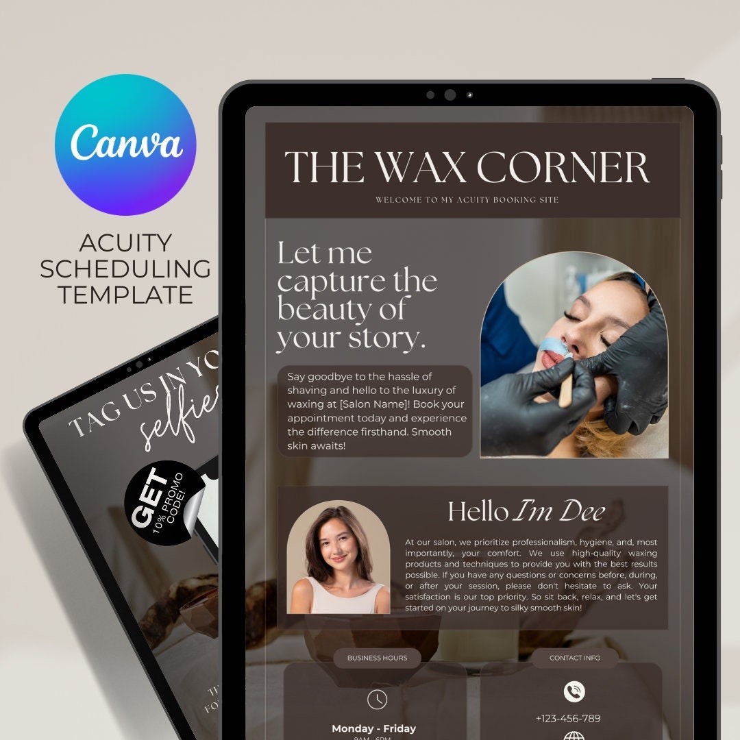 Acuity Scheduling Template Wax Tech Hair Stylist Lash Tech Brow Tech ...