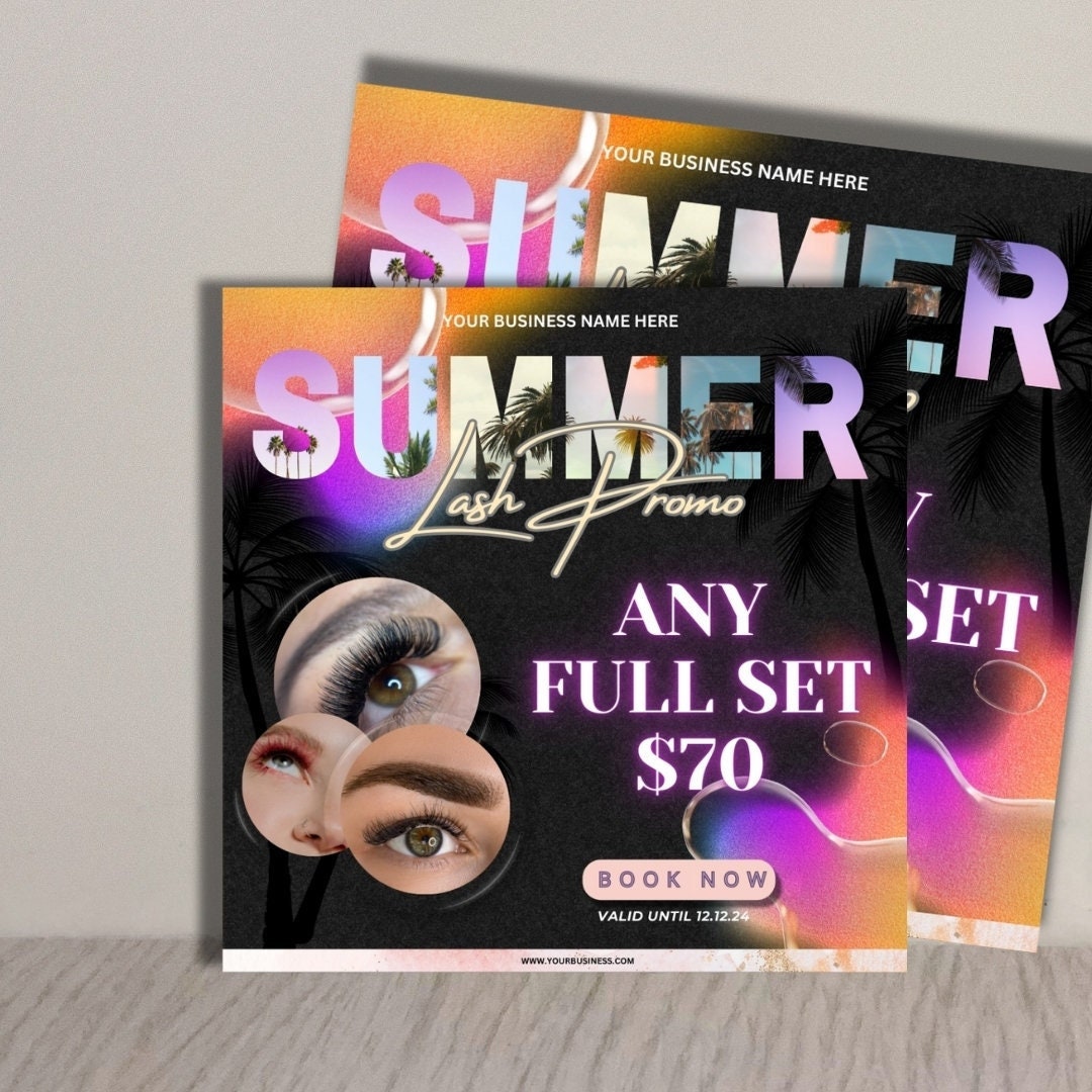 Summer Sale Promo Lash Flyer Lashes Nail Book Now Giveaway Discount ...