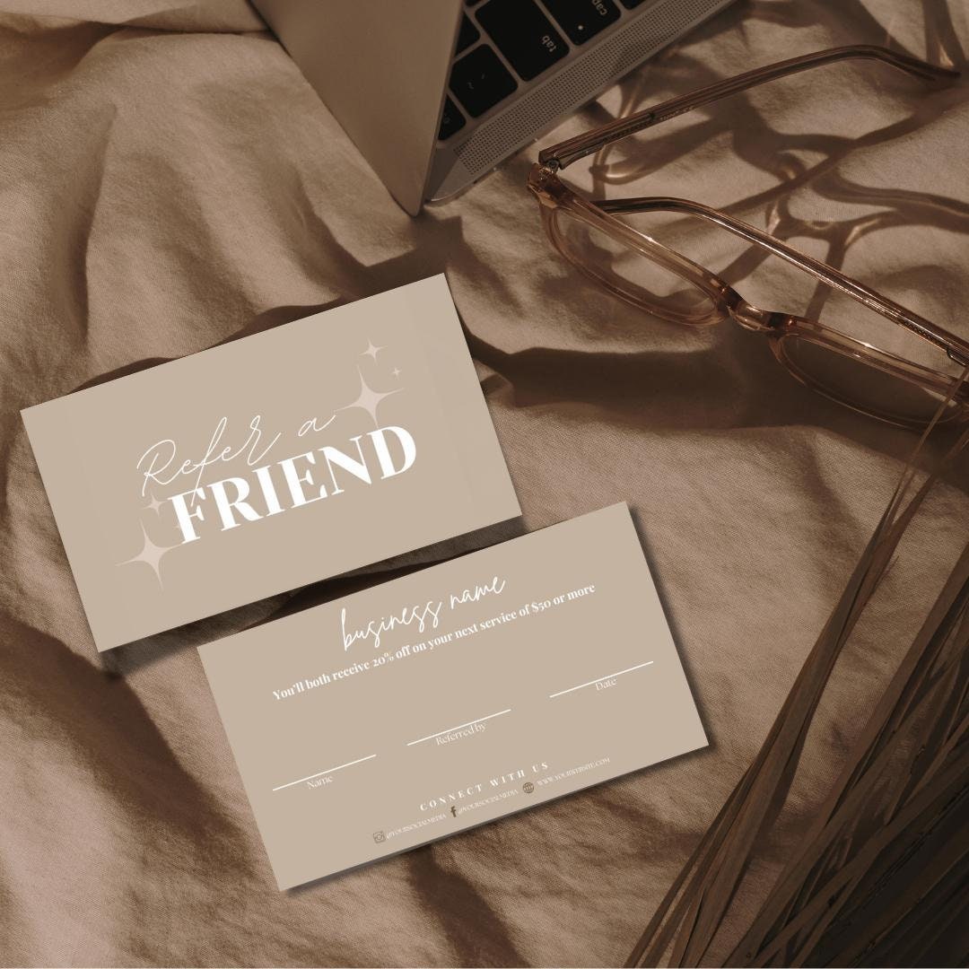 Editable Referral Card Canva Template Printable Refer a Friend Template ...
