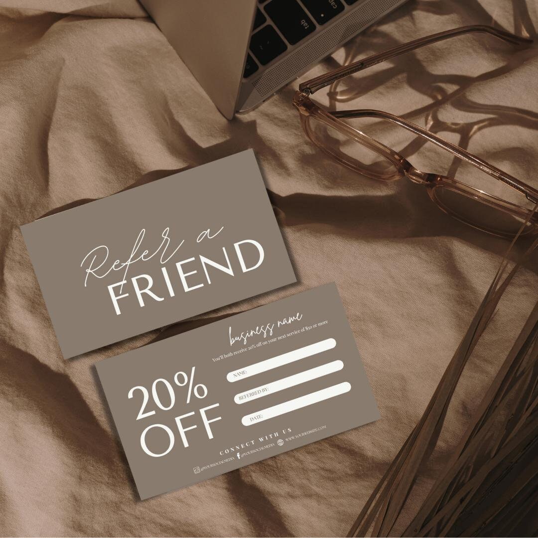 Editable Referral Card Canva Template Printable Refer a Friend Template ...