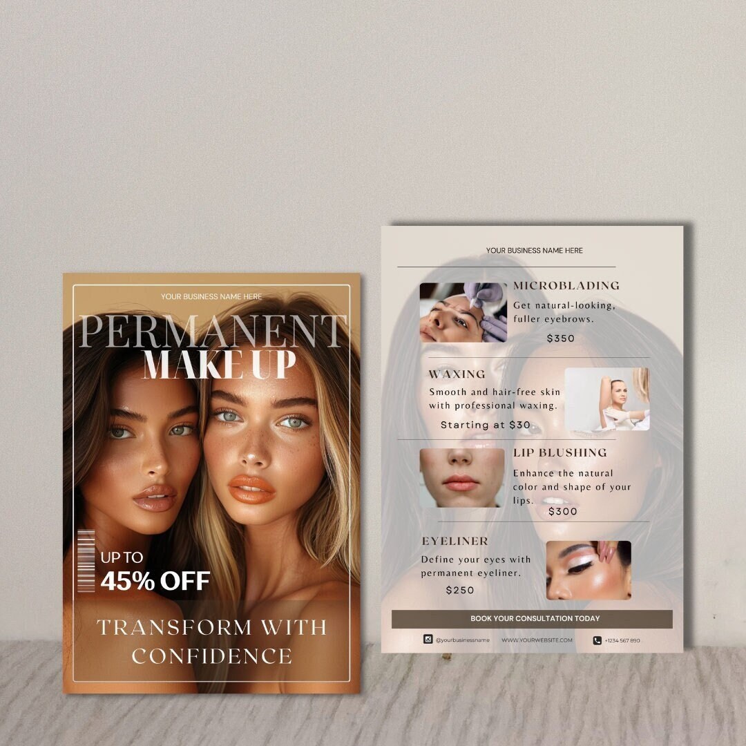 PMU Permanent Make up Beauty Flyer Brand Awareness Templates Makeup ...