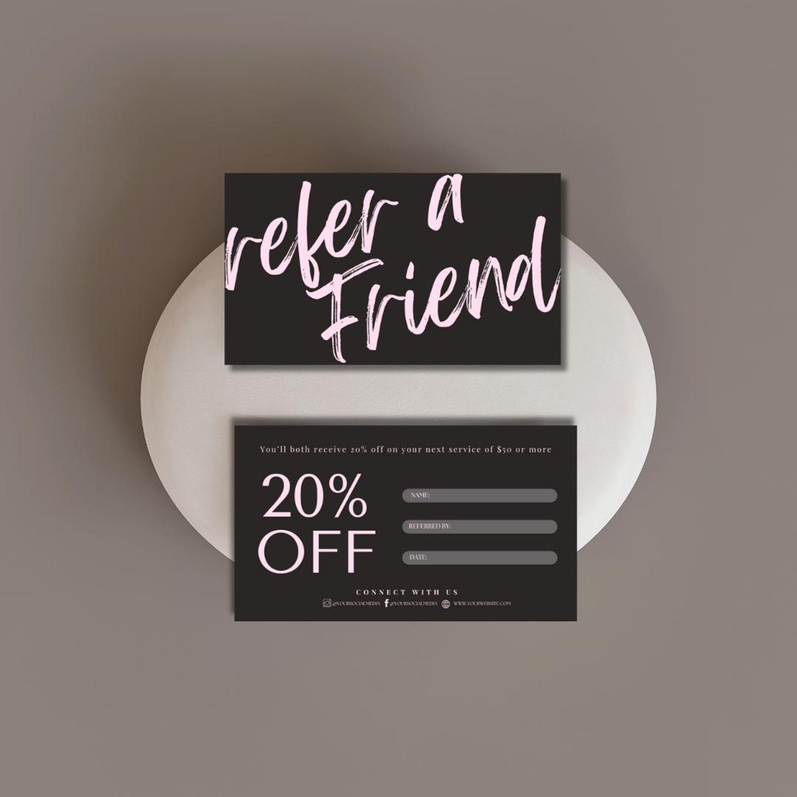 Editable Referral Card Canva Template Printable Refer a Friend Template ...