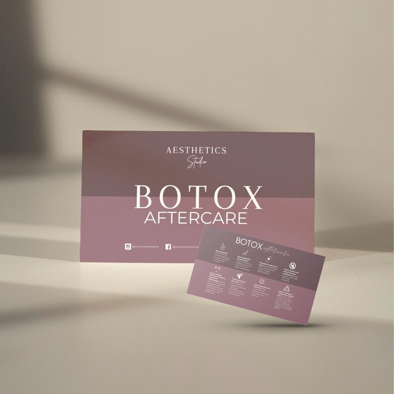 DIY Botox Aftercare Card Design Skincare Mini Templates Editable ...