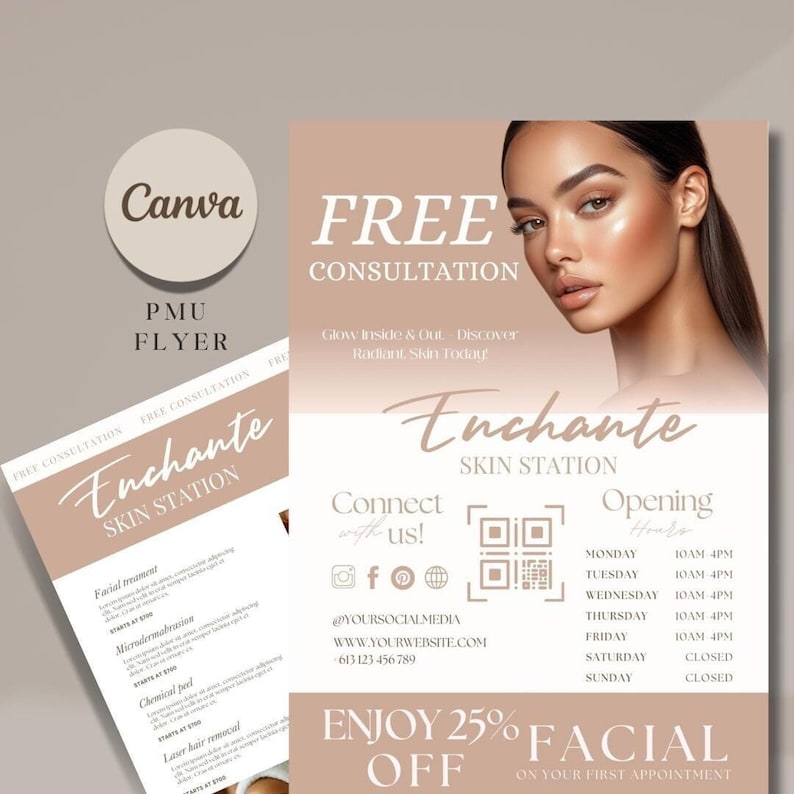 Esthetician Flyer Template Beauty Flyer Esthetician Brochure Template ...