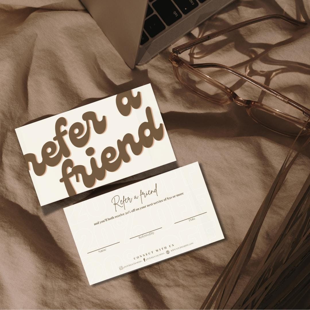 Editable Referral Card Canva Template Printable Refer a Friend Template ...