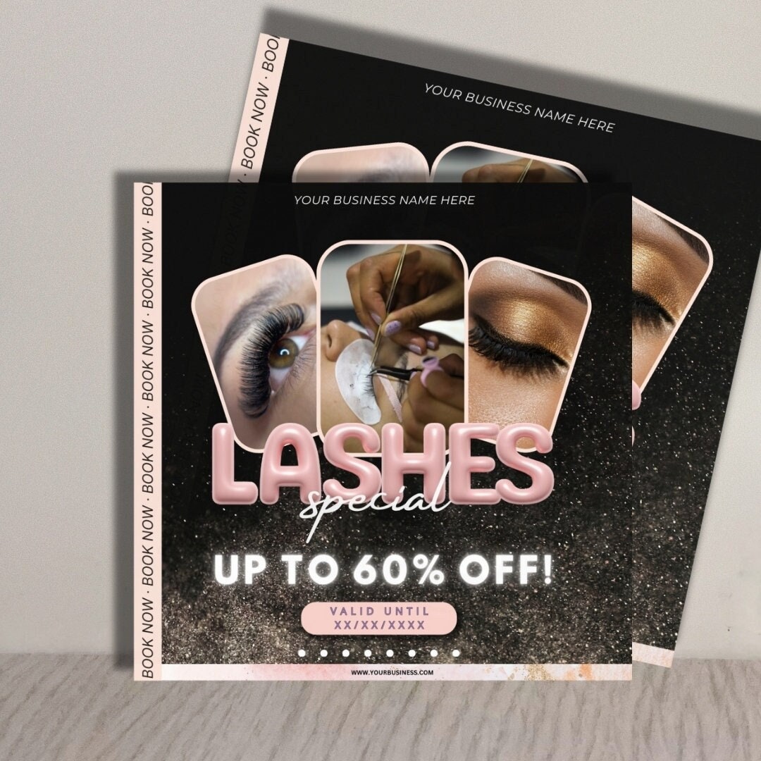 Promo Lashes Flyer Hair Lash Nail Book Now Giveaway Discount Business ...