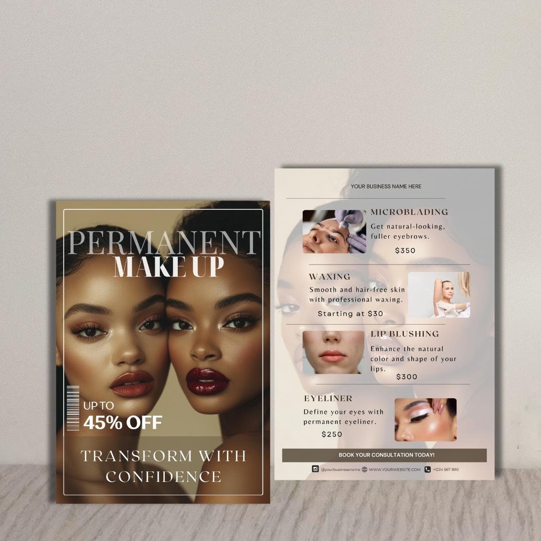 PMU Permanent Make up Beauty Flyer Brand Awareness Templates Makeup ...
