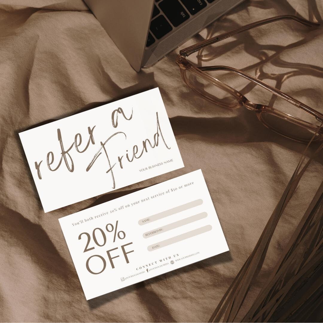 Editable Referral Card Canva Template Printable Refer a Friend Template ...