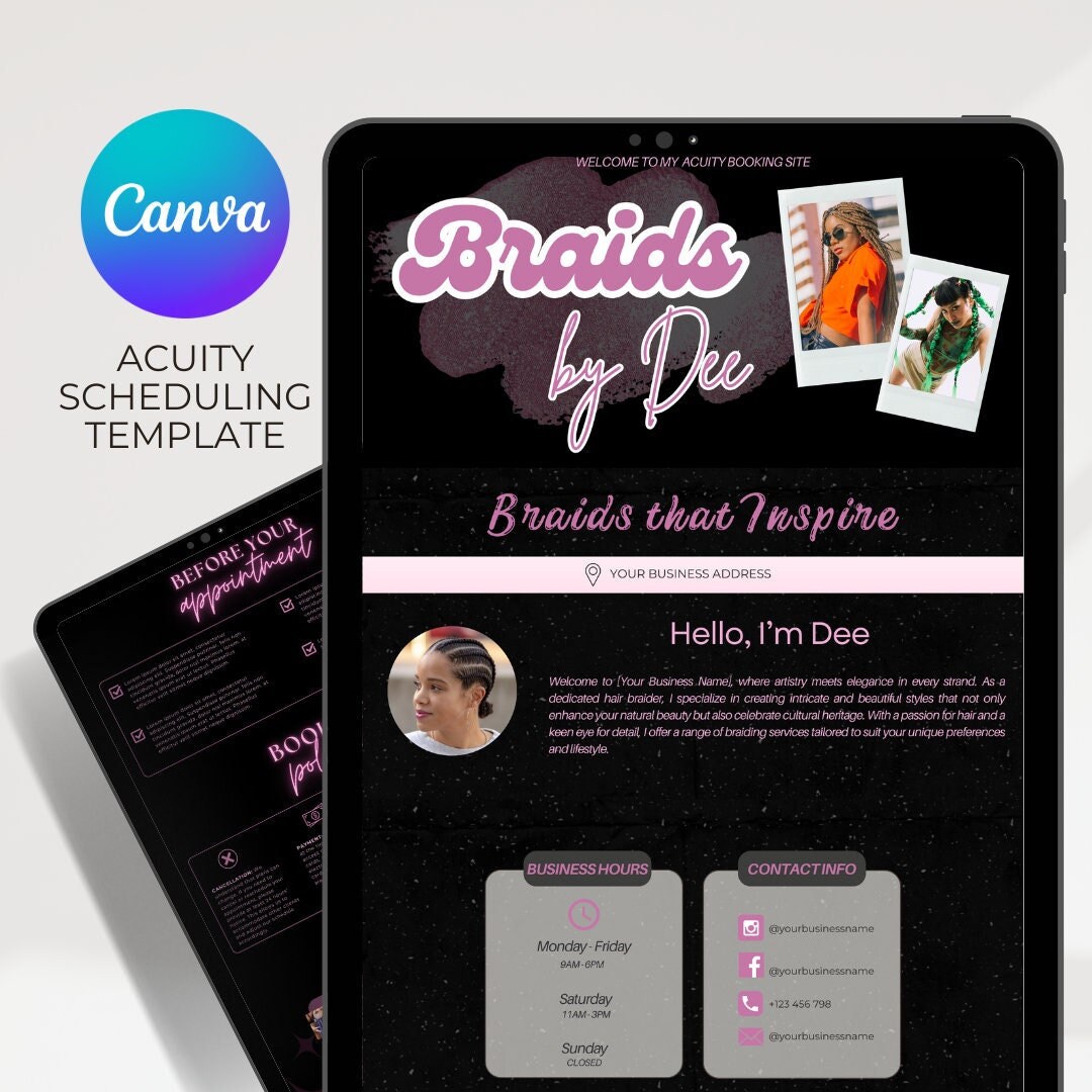 Barbie Themed Acuity Scheduling Template Braid Acuity Scheduling ...