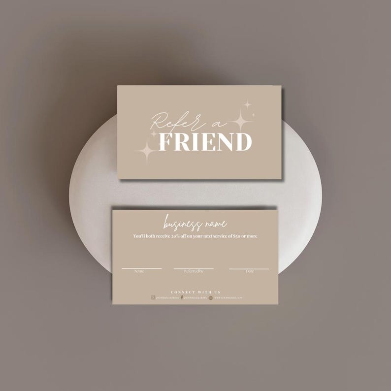 Editable Referral Card Canva Template Printable Refer a Friend Template ...