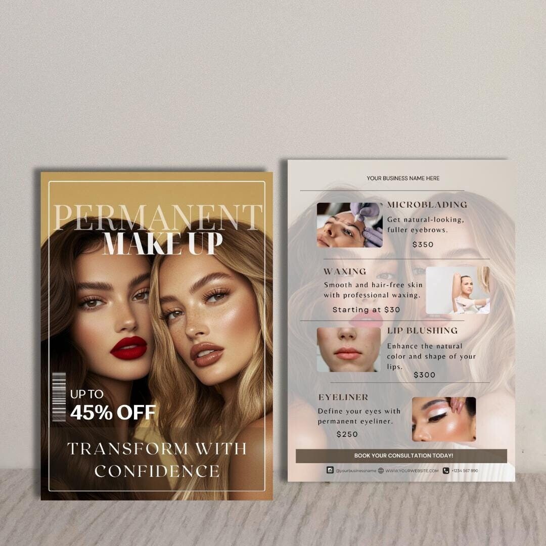 Pmu Permanent Make Up Beauty Flyer Brand Awareness Templates Makeup