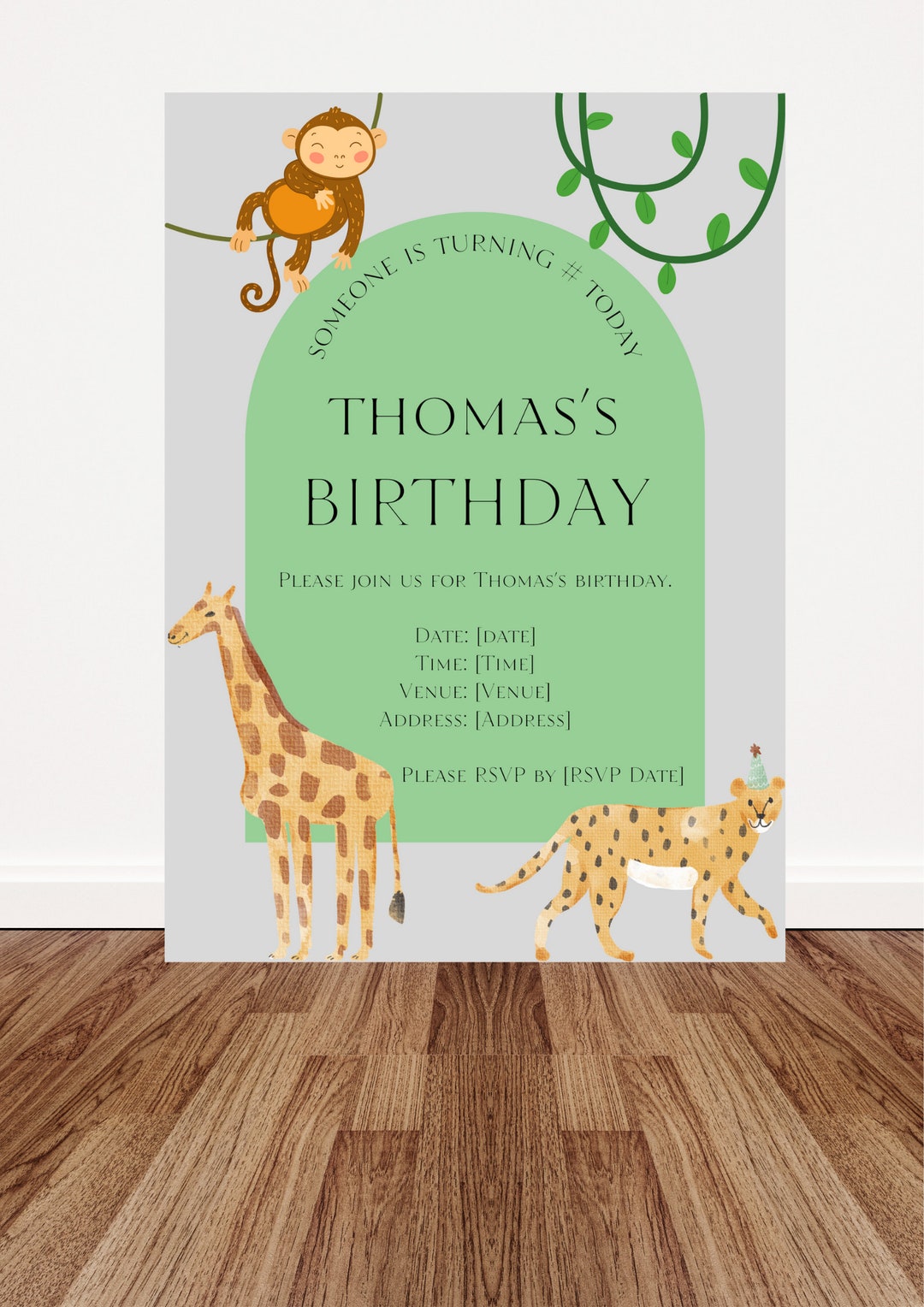 Editable Animal Birthday Template digital - Etsy