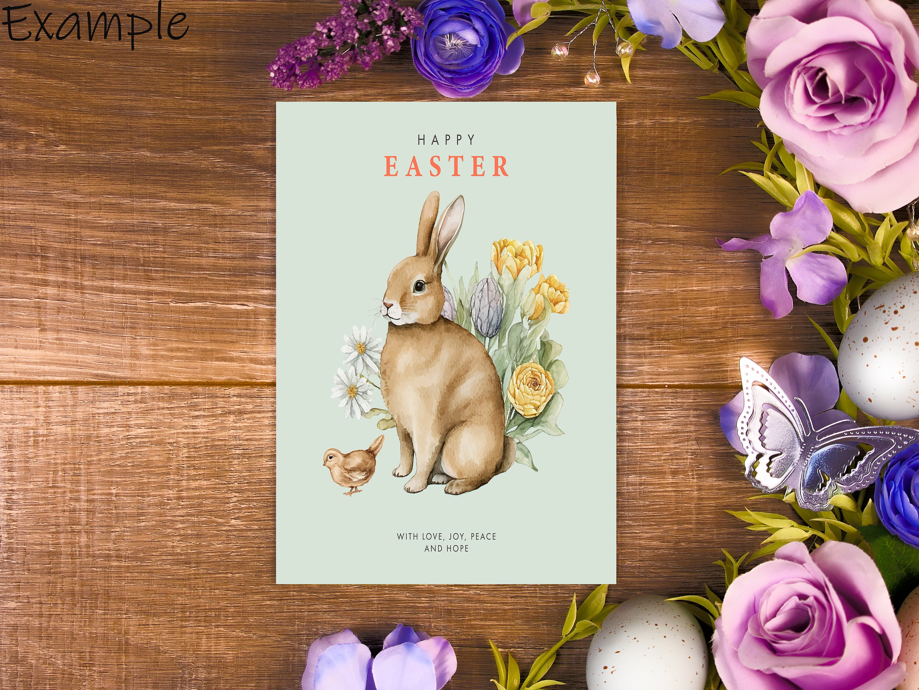 Easter 5x7 Greeting Card Mockup PSD & JPEG Bundle - Etsy