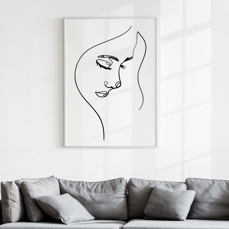 Abstract Woman Line Art Print Minimal Home Decor Minimalist Poster ...