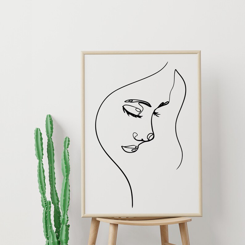 Abstract Woman Line Art Print Minimal Home Decor Minimalist Poster ...