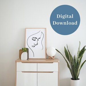 Abstract Woman Line Art Print Minimal Home Decor Minimalist Poster ...