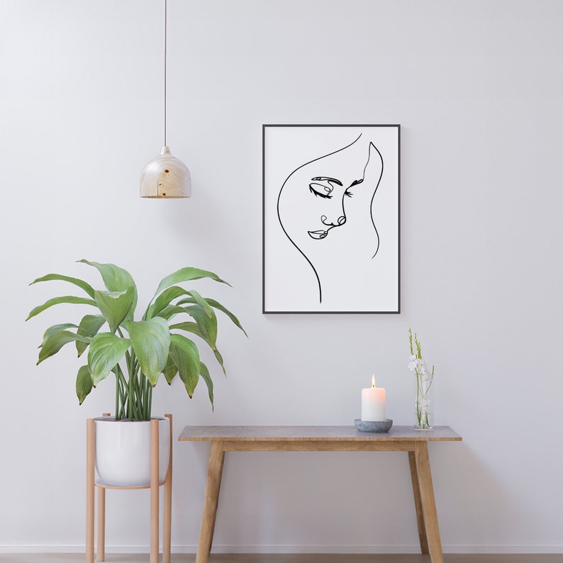 Abstract Woman Line Art Print Minimal Home Decor Minimalist Poster ...