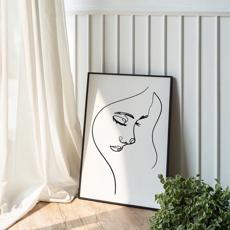 Abstract Woman Line Art Print Minimal Home Decor Minimalist Poster ...