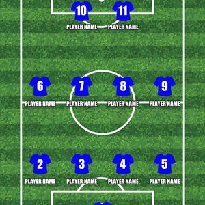 Custom Football Lineup Football Poster Football Print Soccer Poster ...