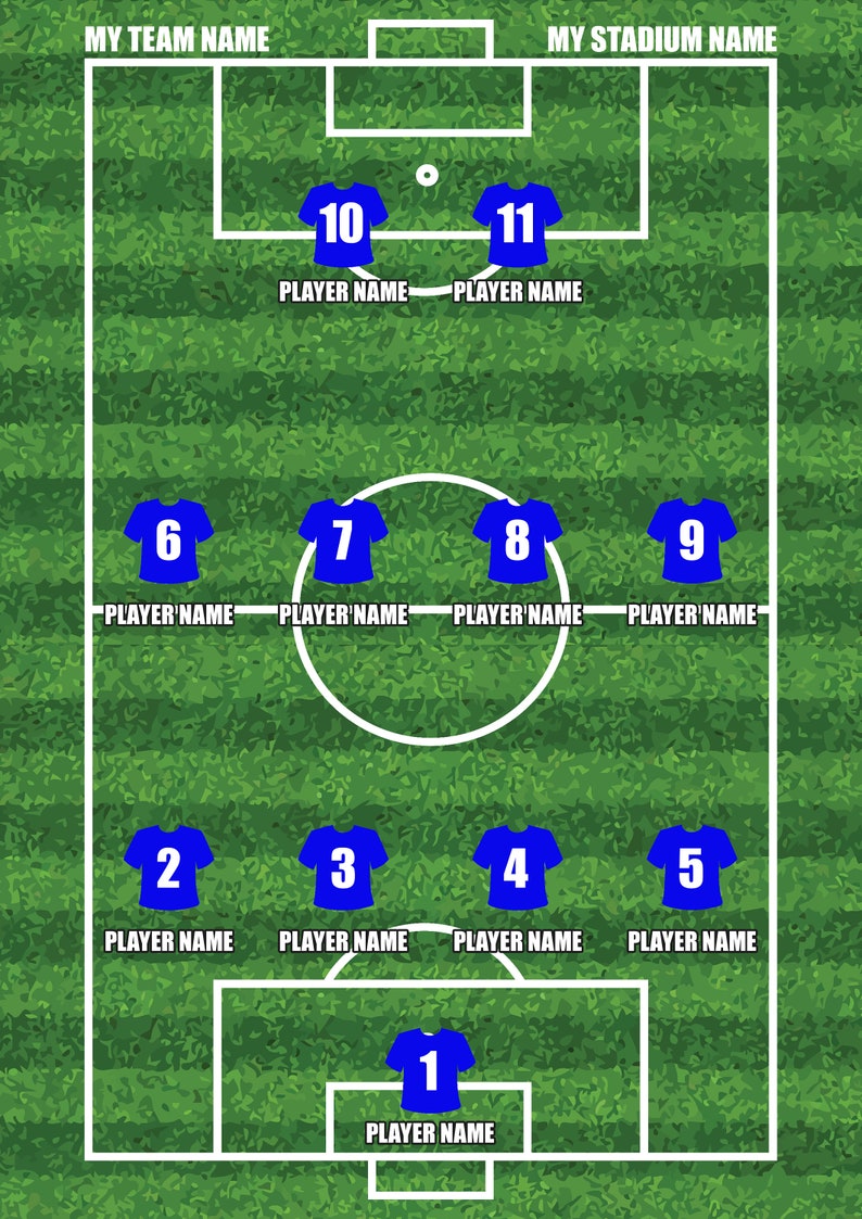 Custom Football Lineup Football Poster Football Print Soccer Poster ...