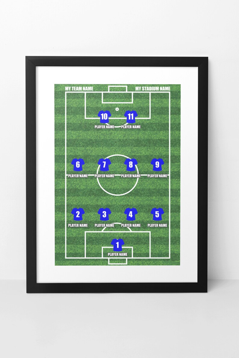 Custom Football Lineup Football Poster Football Print Soccer Poster ...