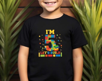 Building Block Birthday Boy Girl Shirt,custom Birthday Buiding Shirt ...