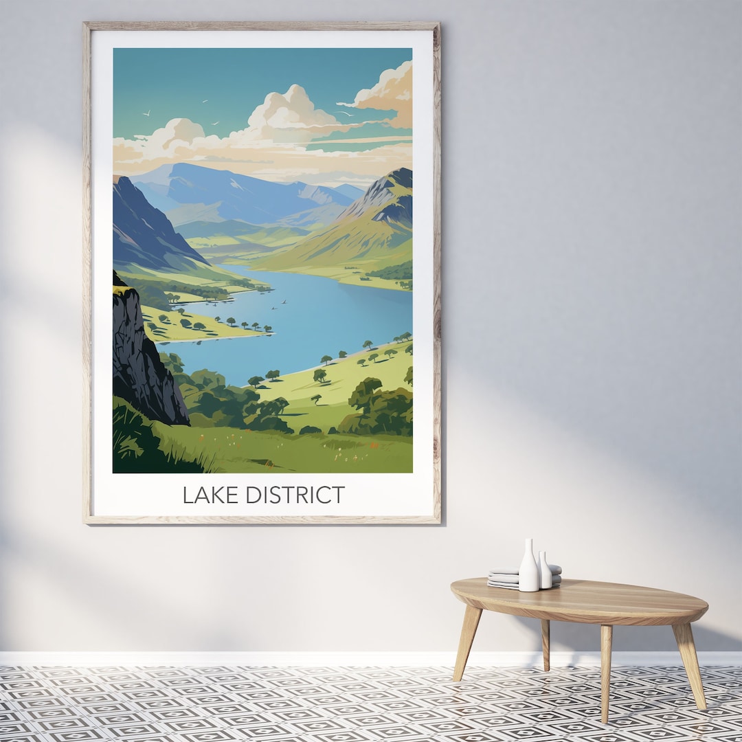 The Lake District Travel Print Ullswater Buttermere, Windermere, Wall ...