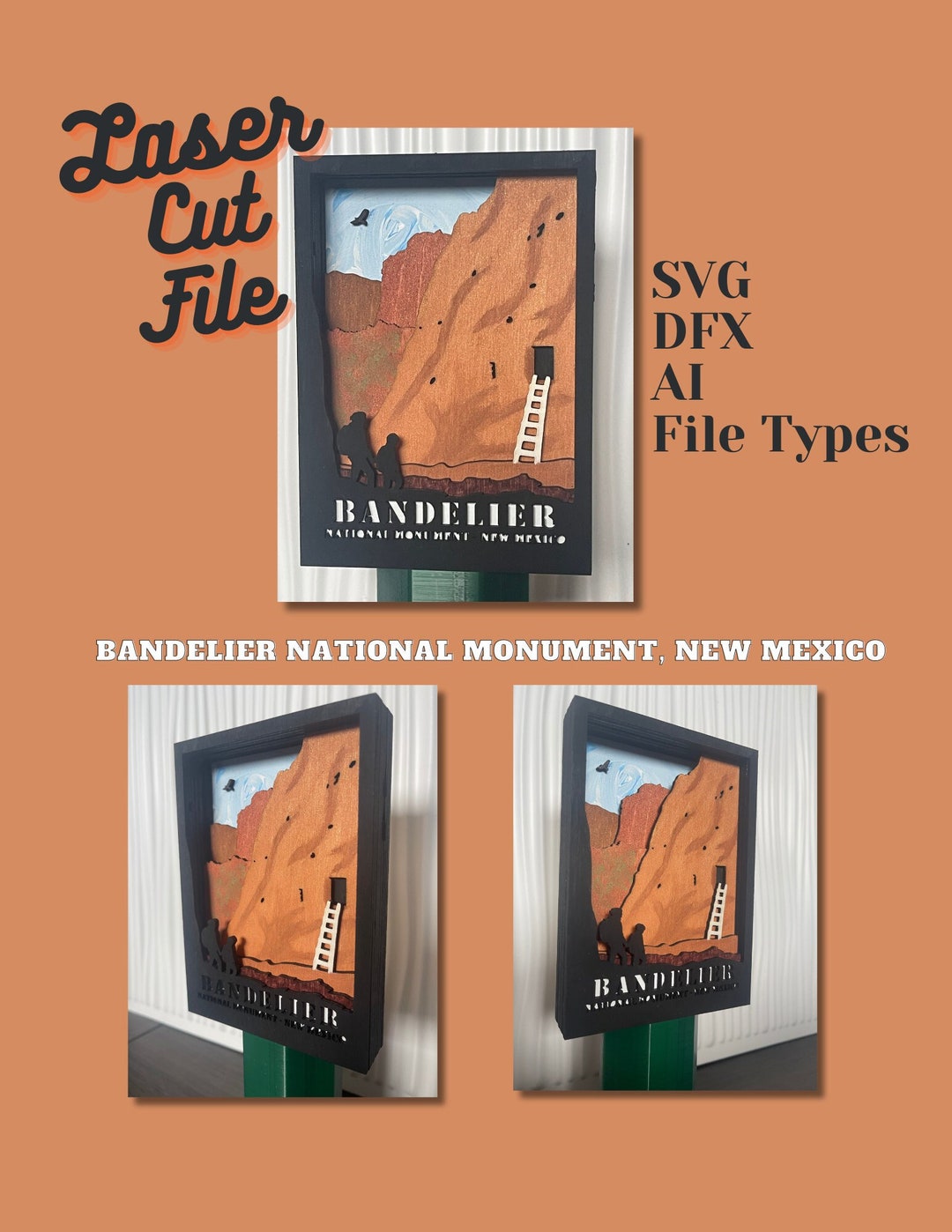 Bandelier National Monument, Multi-layered Art, Laser Cutting File, SVG ...