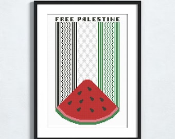 Palestine Flag Tatreez Cross Stitch Pattern, Traditional Palestinian ...