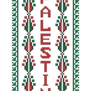 Free Palestine Tatreez Cross Stitch Pattern, Traditional Palestinian ...